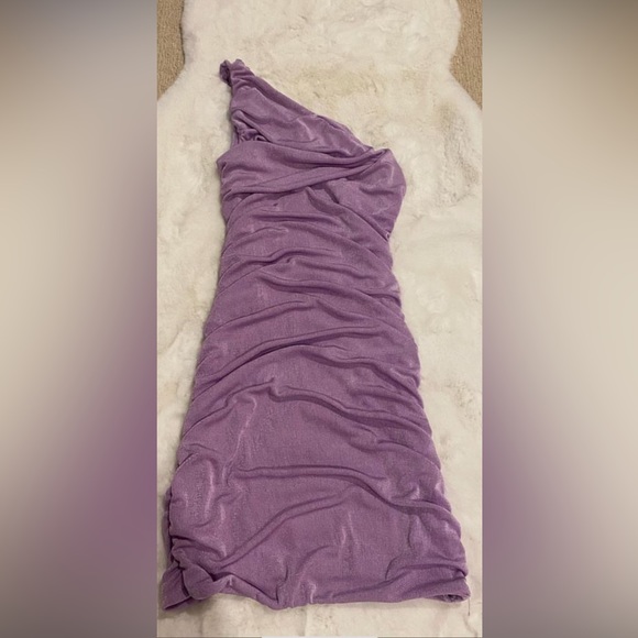 Dresses | One Shoulder Purple Cinch Dress | Poshmark